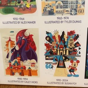 Disney | Art | Rare 6 Decades Of Disneyland Collectible Print Set ...